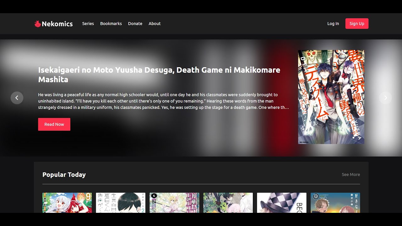 Nekomics -  Responsive Comic Reading Website Demo