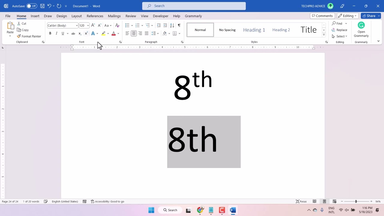 How to Type 8th in Keyboard