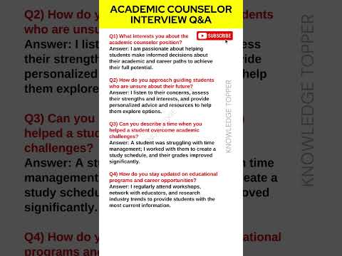 Academic Counselor Interview Questions and Answers