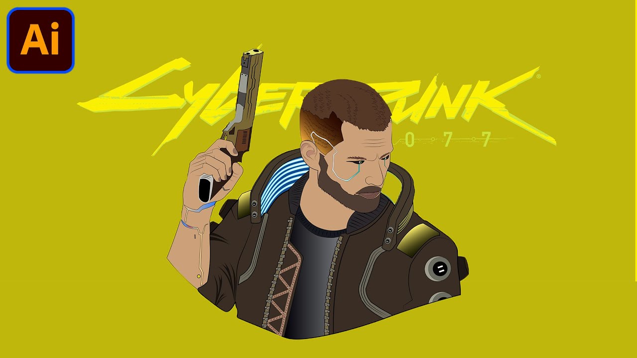 Cyberpunk 2077 | Vector Art | Vector Portrait ( Speed Art ) Adobe Illustrator CC