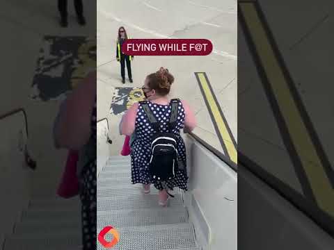 Woman told to buy TWO airplane seats or stop flying shares video of her struggling to fit in chair