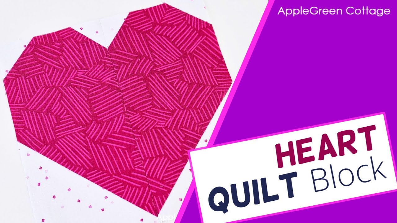 Create → A HEART Quilt Block - 10 FREE sizes 🩵🩷