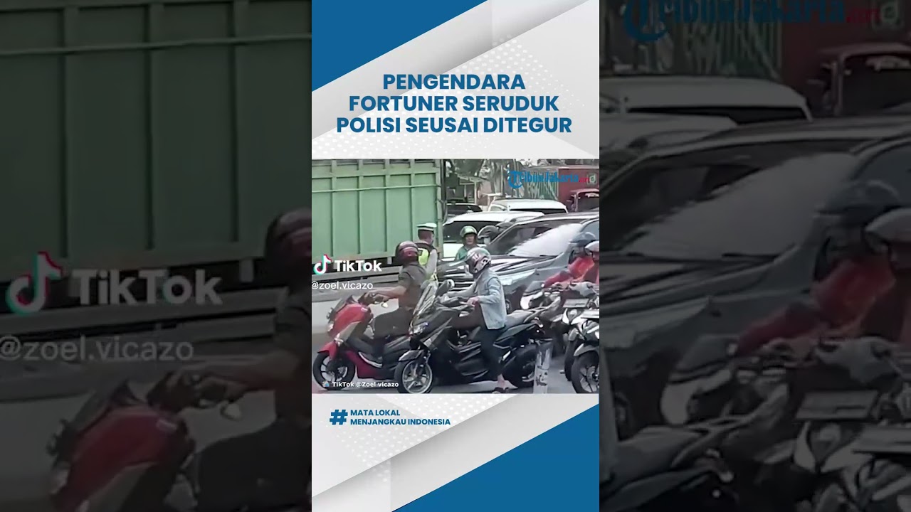 Viral Video Pengendara Fortuner Arogan, Seruduk Polisi seusai Ditegur Langgar Lalu Lintas ...