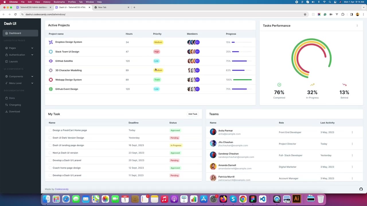 Tailwind CSS Admin Dashboard Template | Dash-UI: Tailwind CSS Design Template!
