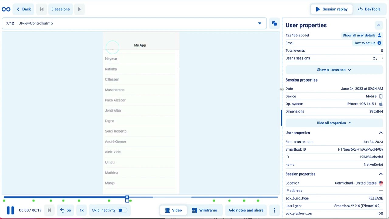 NativeScript with visual user insights: Using Smartlook via @nstudio/nativescript-smartlook