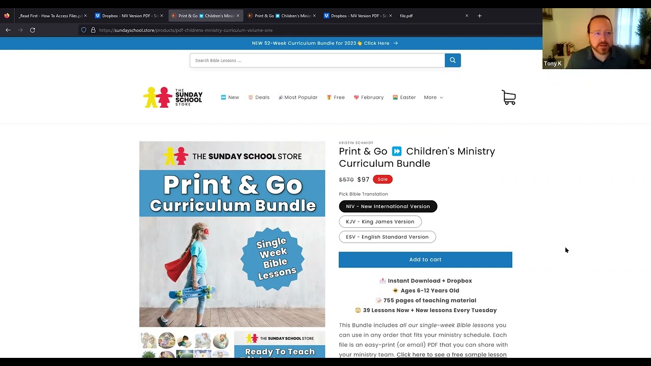 PDF Sunday School Curriculum Bundle - Printable Bible Lessons for Kids