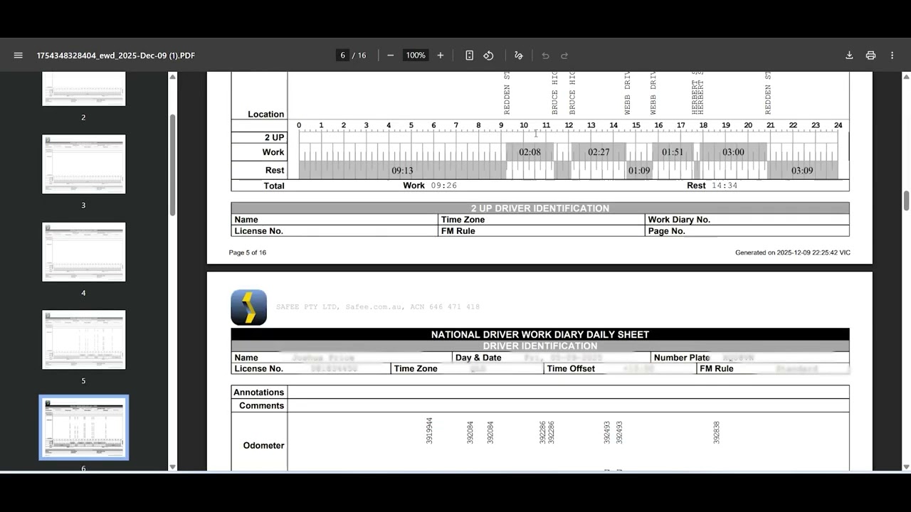 030 Record Keeper Work Diary Sheets Export PDF & Excel