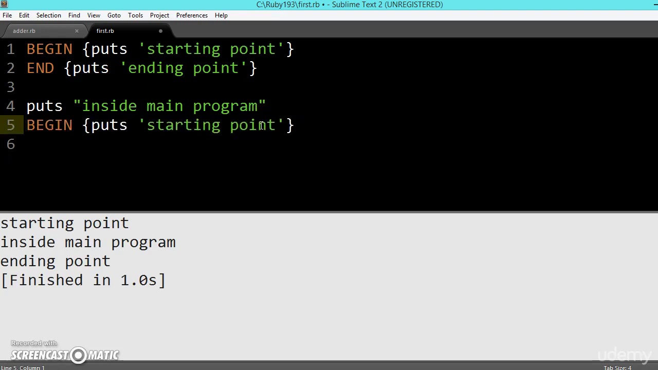 135 Learn python and ruby programming:- Begin and end blocks