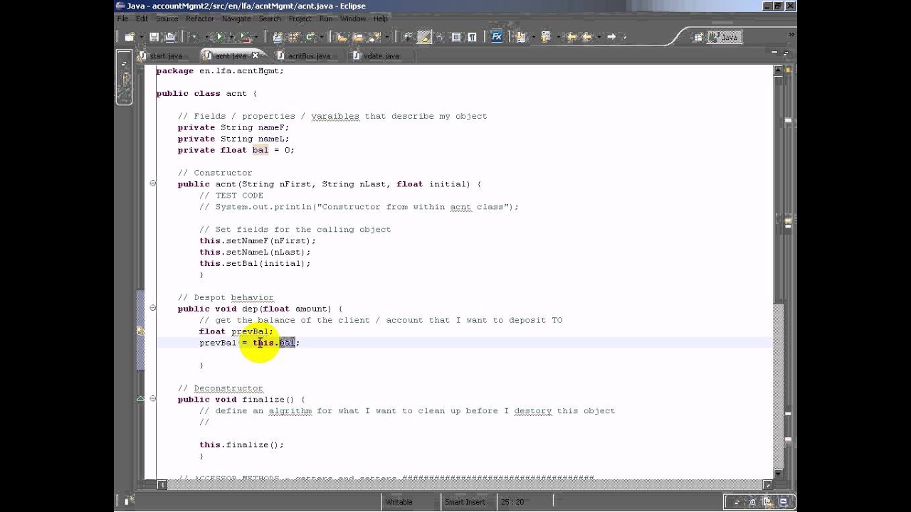 Java w/ Eclipse 31 - Bank Program Part 17