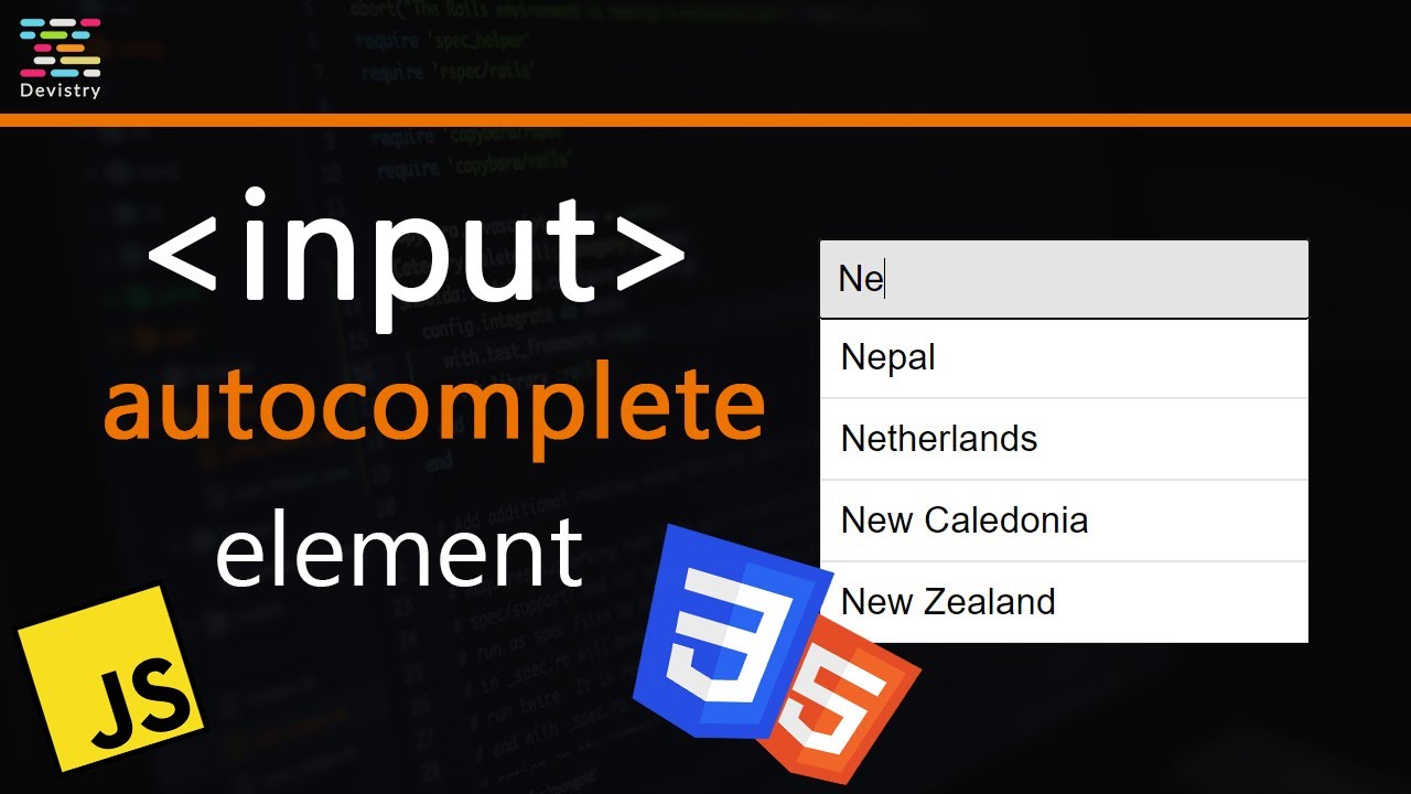Autocomplete input dropdown | HTML, CSS, JS