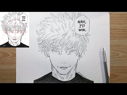 How to Draw Gojo NAH I'D WIN! | Step by Step | Jujutsu Kaisen