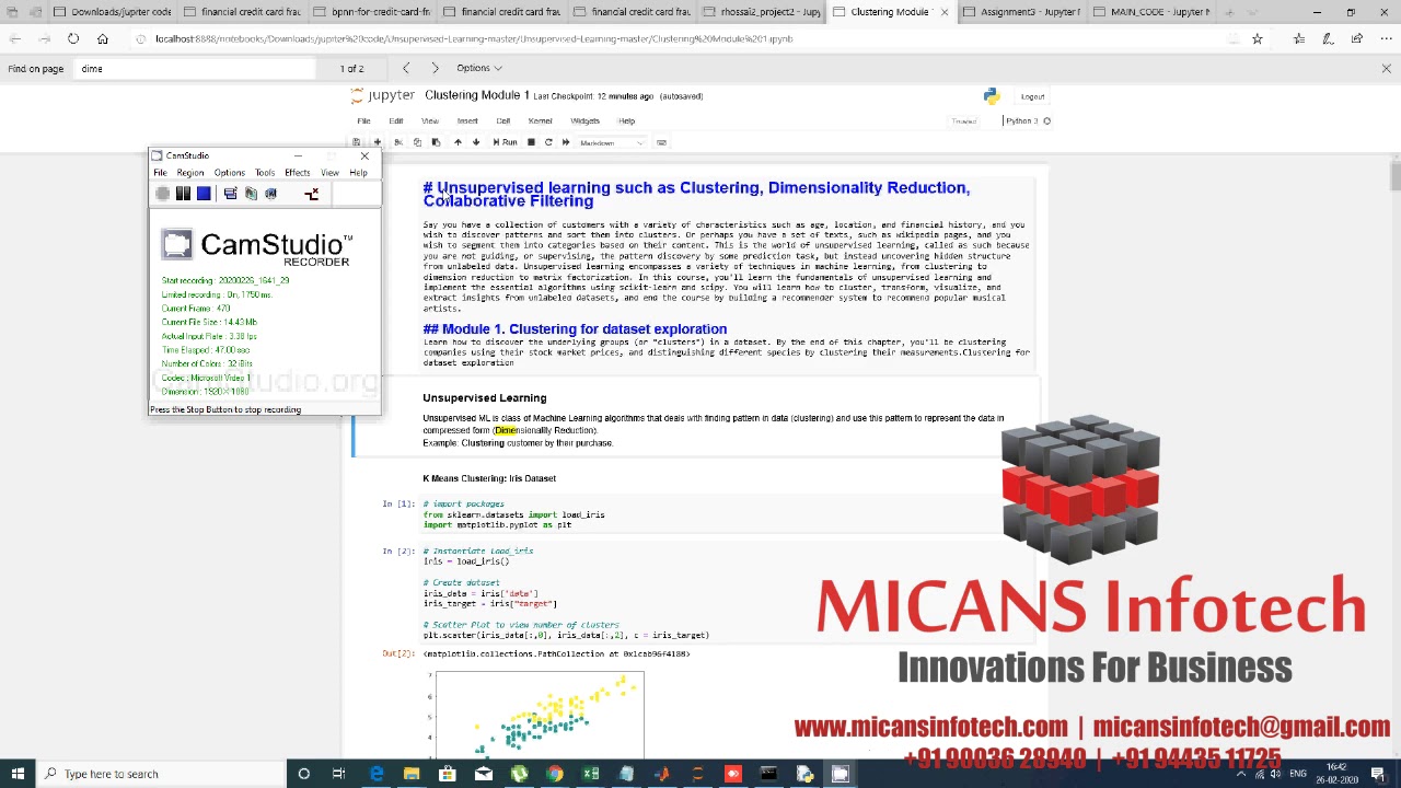 Unsupervised learning  such as clustering , Dimensionality reduction, Collaborative  PYTHON PROJECT