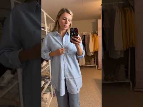 b.young Linen Blouse in Sky Blue
