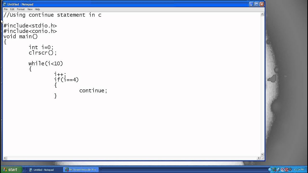 Continue Statement in C