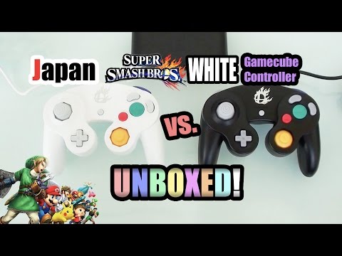 [Smash Bros.] White GameCube Controller  UNBOXED! + Multi-tap adapter & black controller