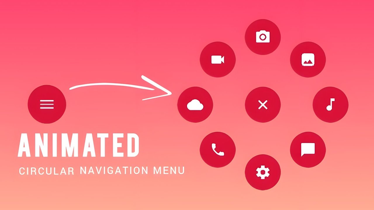Animated Circular Navigation Menu using Html and Css Only | Material Icons
