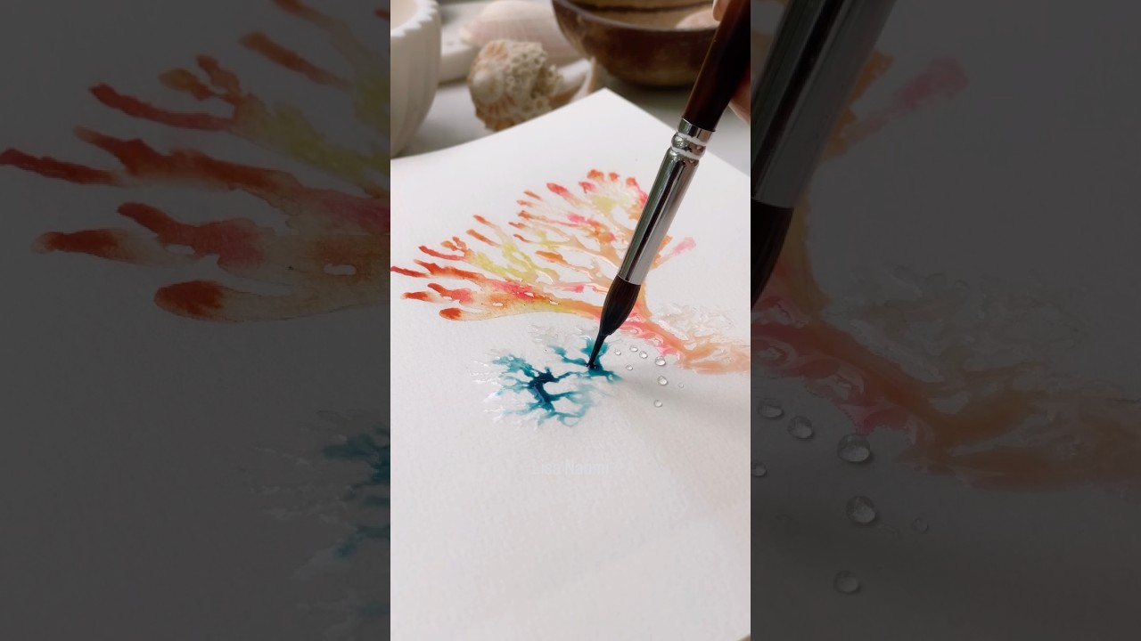 5 minute - Loose Watercolor Coral Reef | Relaxing Paint Method
