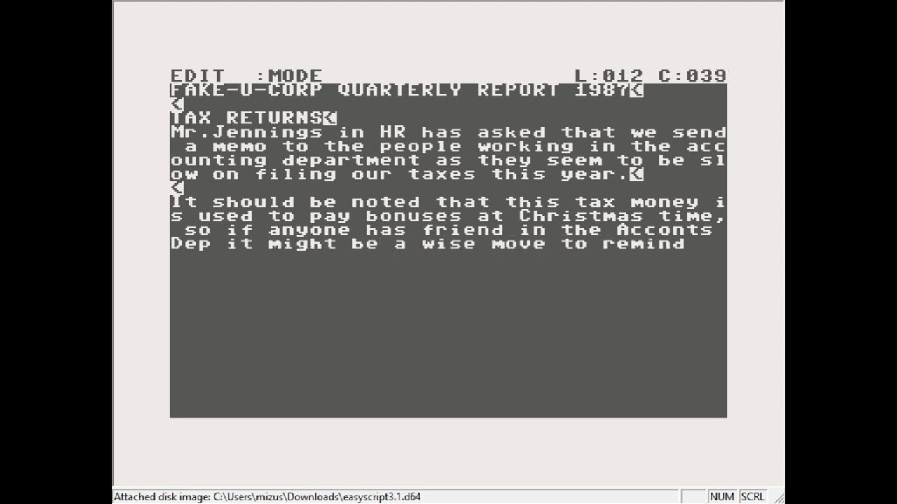 C64 Word Processor - ROYALTY FREE FOOTAGE (No Attribution)