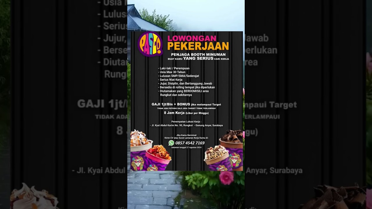 Lowongan Kerja Terbaru - Loker Tanpa Ijazah - Loker Terbaru Hari ini #loker #hiring #shrots