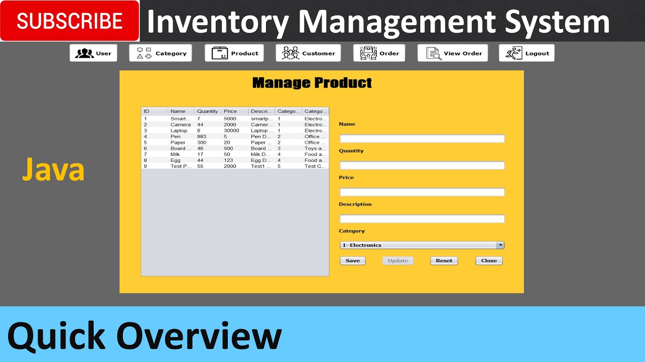 Inventory Management System in java (JFrame, Mysql Database, Netbeans IDE)