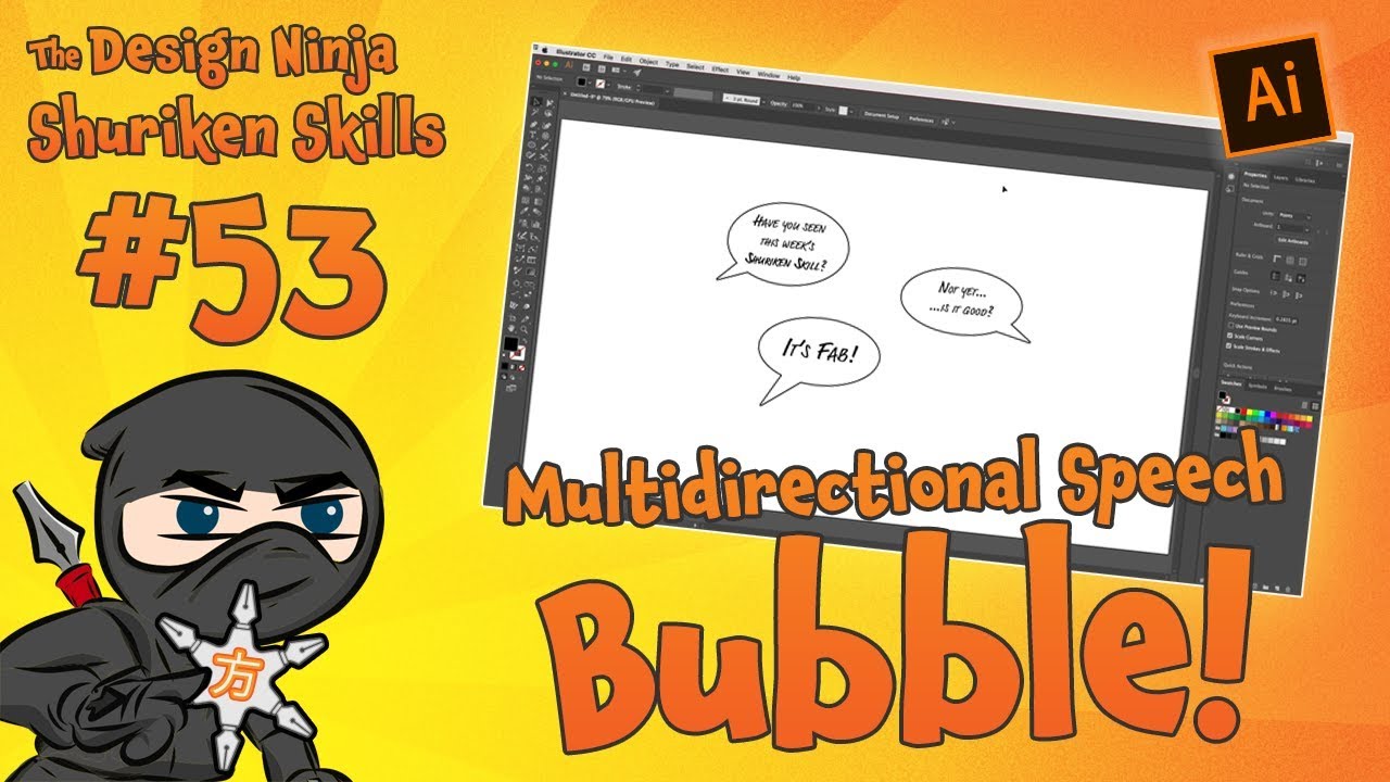 Create a multi direction Speech Bubble in Illustrator (SKN 053)