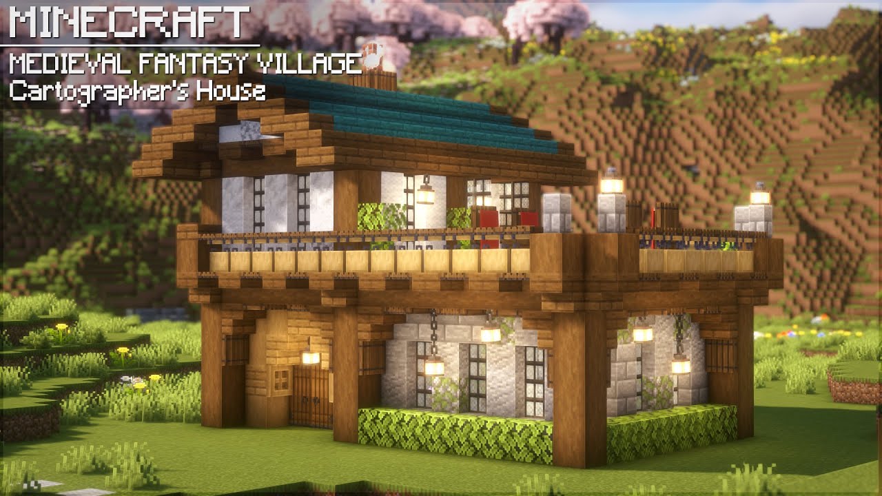Medieval Fantasy Village | Cartographer's House | Minecraft Full Tutorial