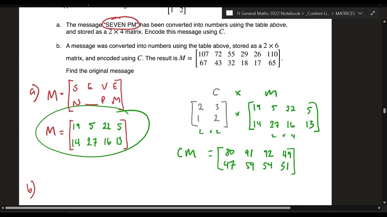 5I - Encoding & Decoding Matrices