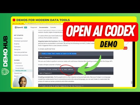 Open AI Codex Demo // First Look at OpenAI Codex - Unbelievable 🤯 (GitHub Copilot) | www.demohub.dev