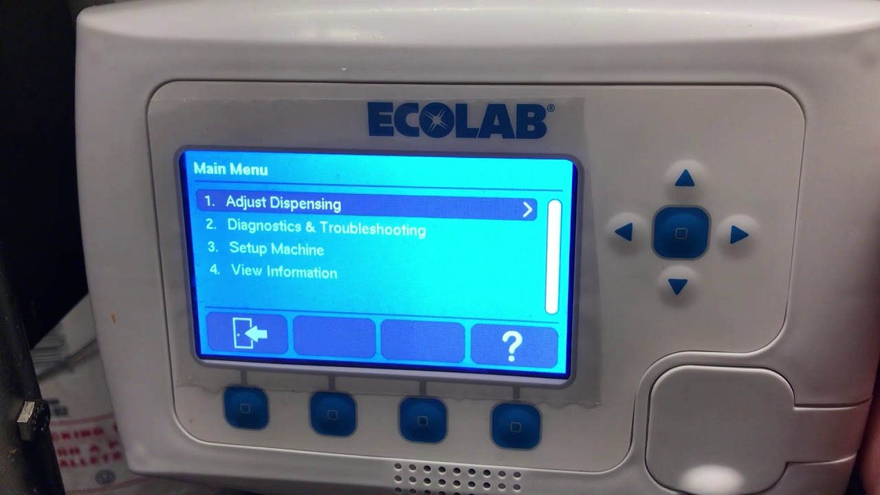 Service Menu Ecolab Dishwasher