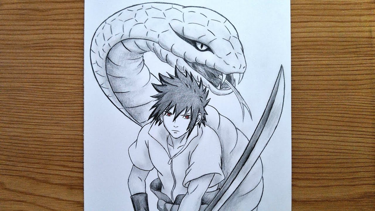 ​How To Draw Sasuke With Manda || Intense Pencil Drawing Anime Art