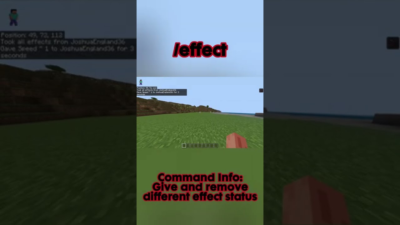 How to use the /effect command in Minecraft Bedrock #minecraft #bedrock #tutorial #commands #fyp