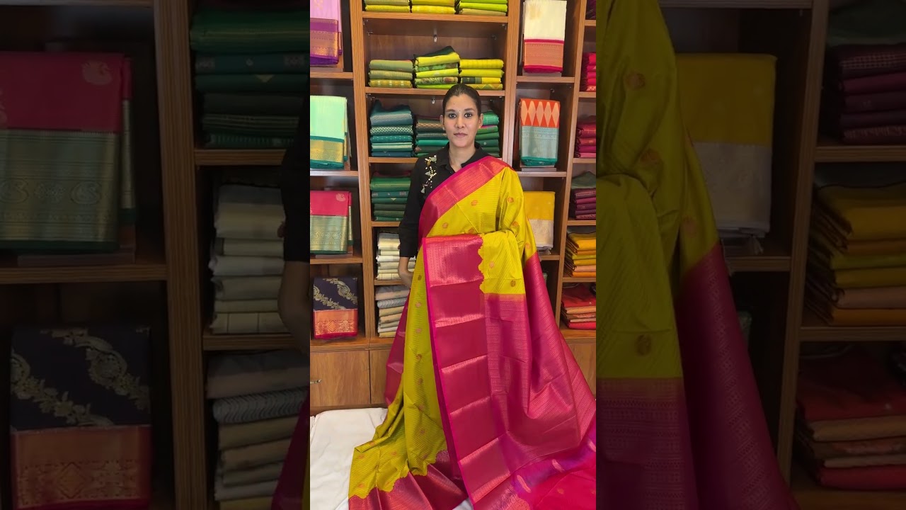 Yellow Silk Saree | Priyangaa | July 2025 #shorts