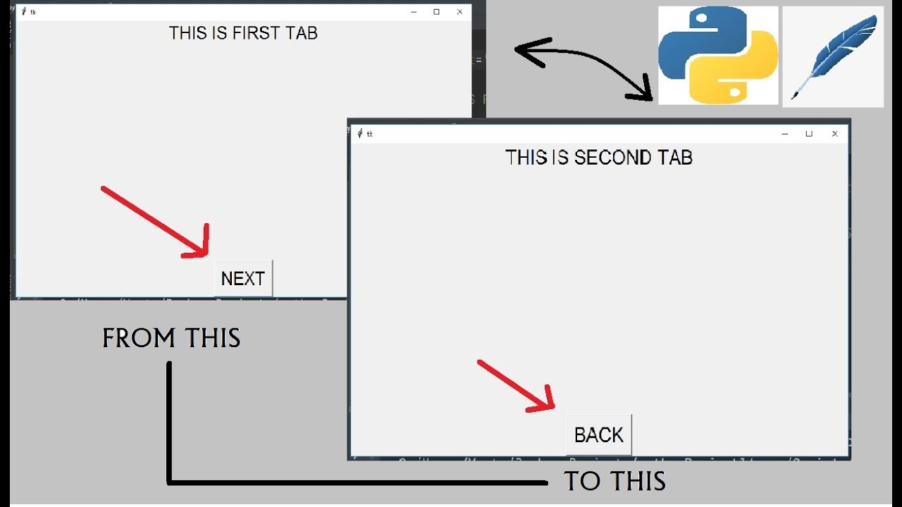 build multiple pages and back button in tkinter(python)