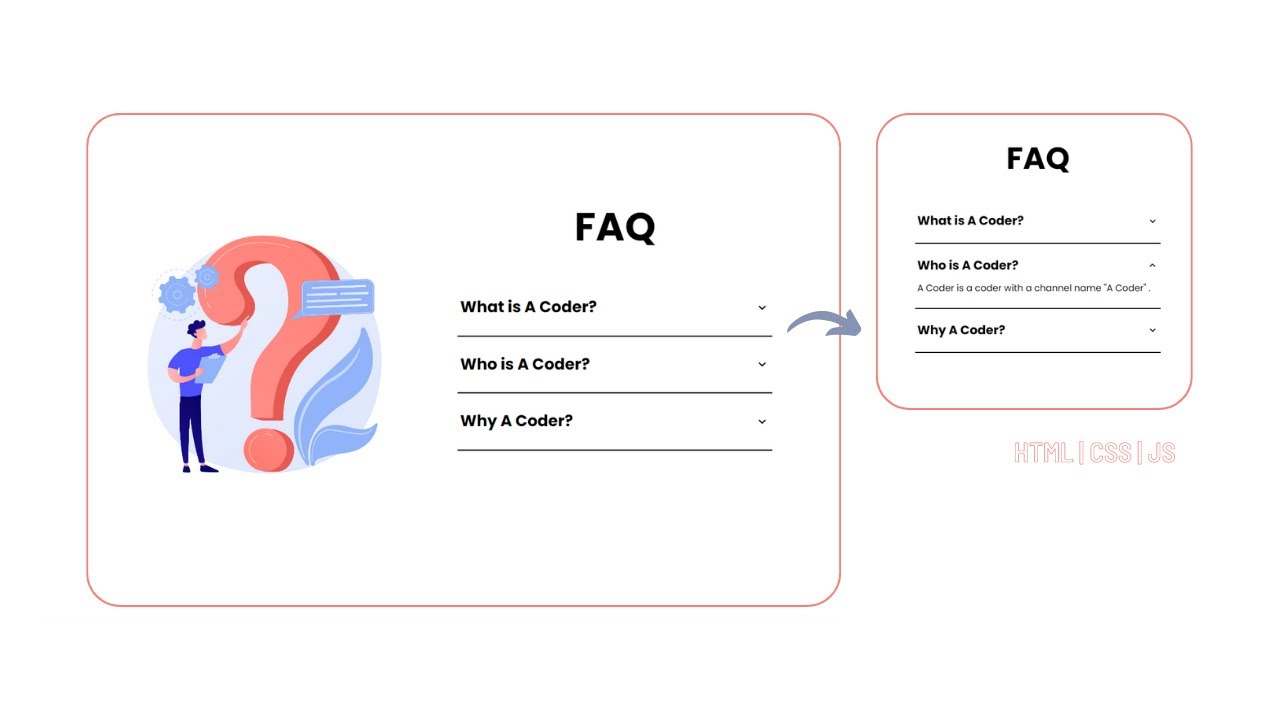 Simple and Beginner Friendly FAQ Design with JavaScript | HTML, CSS & JavaScript