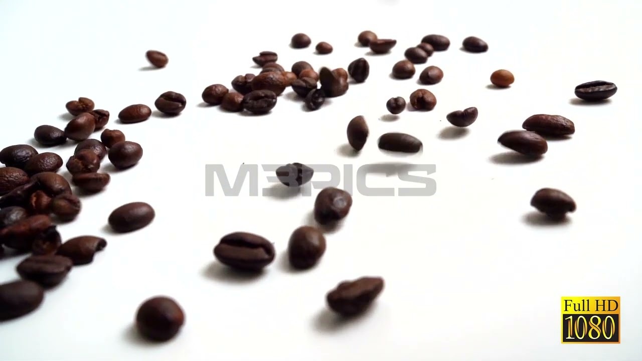 Coffee Beans Falling Down On White - Stock Video