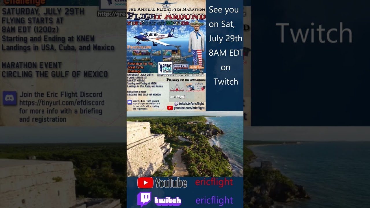 Eric Flight Flight Around the Gulf of Mexico Marathon Flight Fundraiser ...