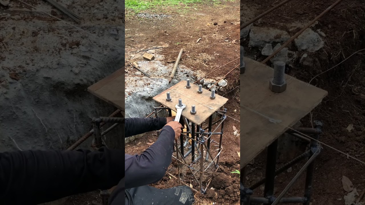 Setting Angkur Pondasi Kolom Konstruksi Baja