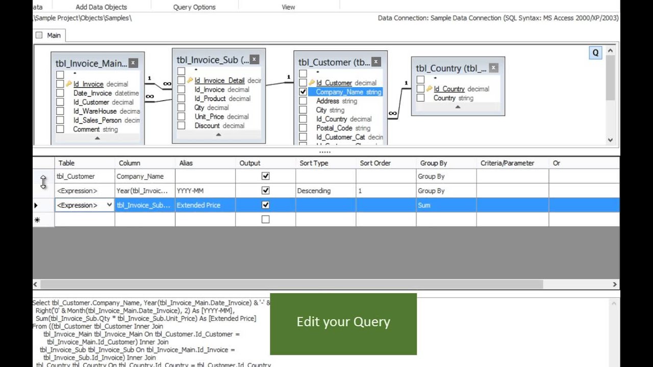 Edit a XLReport Query and Save it as a New Query