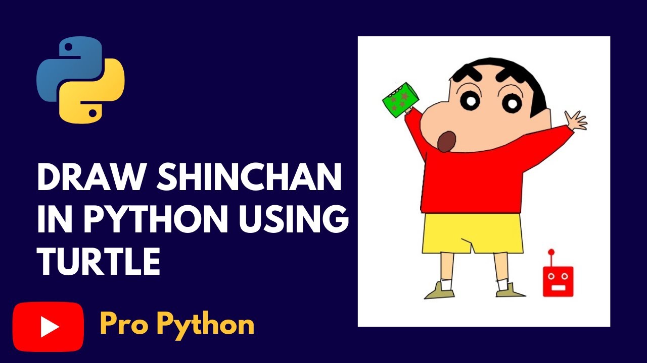 draw shinchan in python | Python tutorial | turtle graphics | Pro Python.
