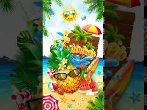 Blue skies beach sunshine in autumn Animated