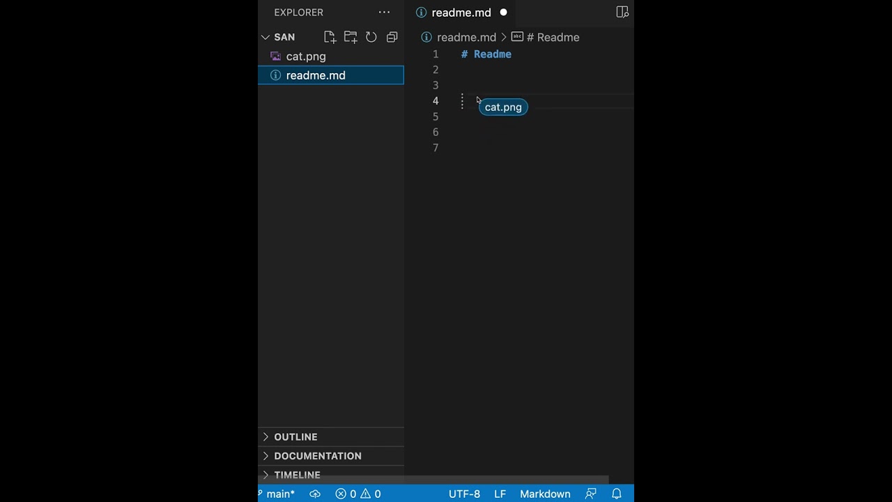 VS Code #Shorts — Add images to Markdown with drag and drop
