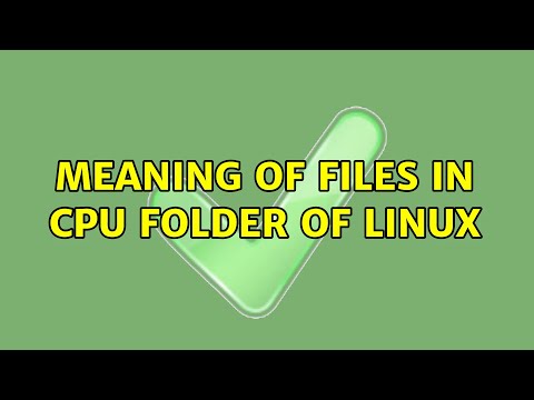 meaning of files in cpu folder of linux (2 Solutions!!)
