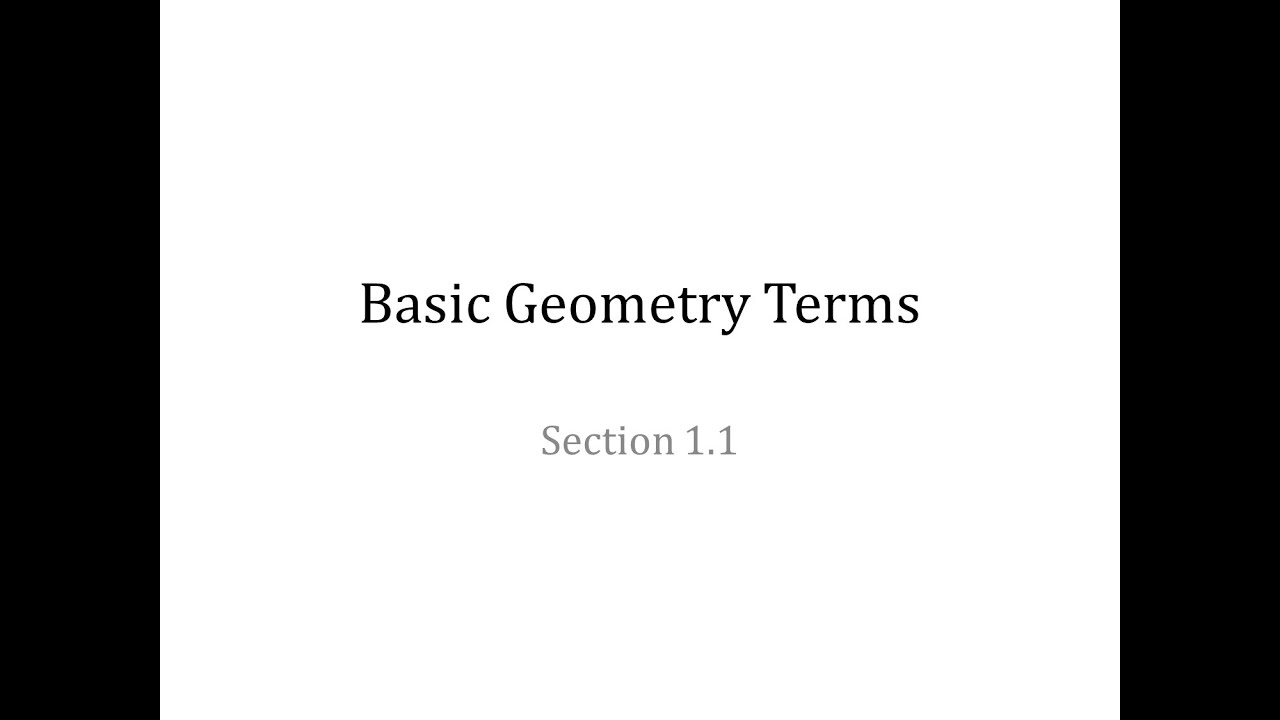 Unit 1 Day 0 - Basic Geometry Terms