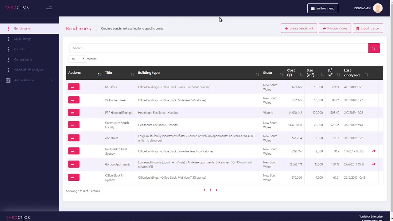 Create Benchmark using Yardstick - Short Version