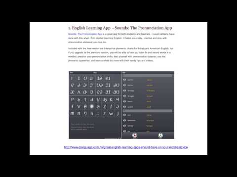 Learn English Apps ~  Part 1 of 3 |  Sounds: The Pronunciation App