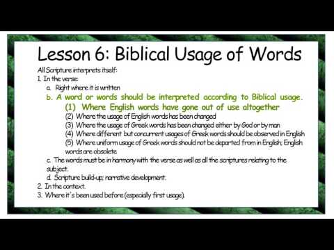 Lesson 6 Biblical Usage of Words (Obsolete English)