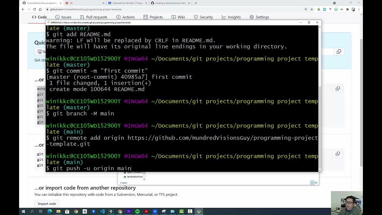 Creating Your First GitHub Repo and Signing in with a PAT