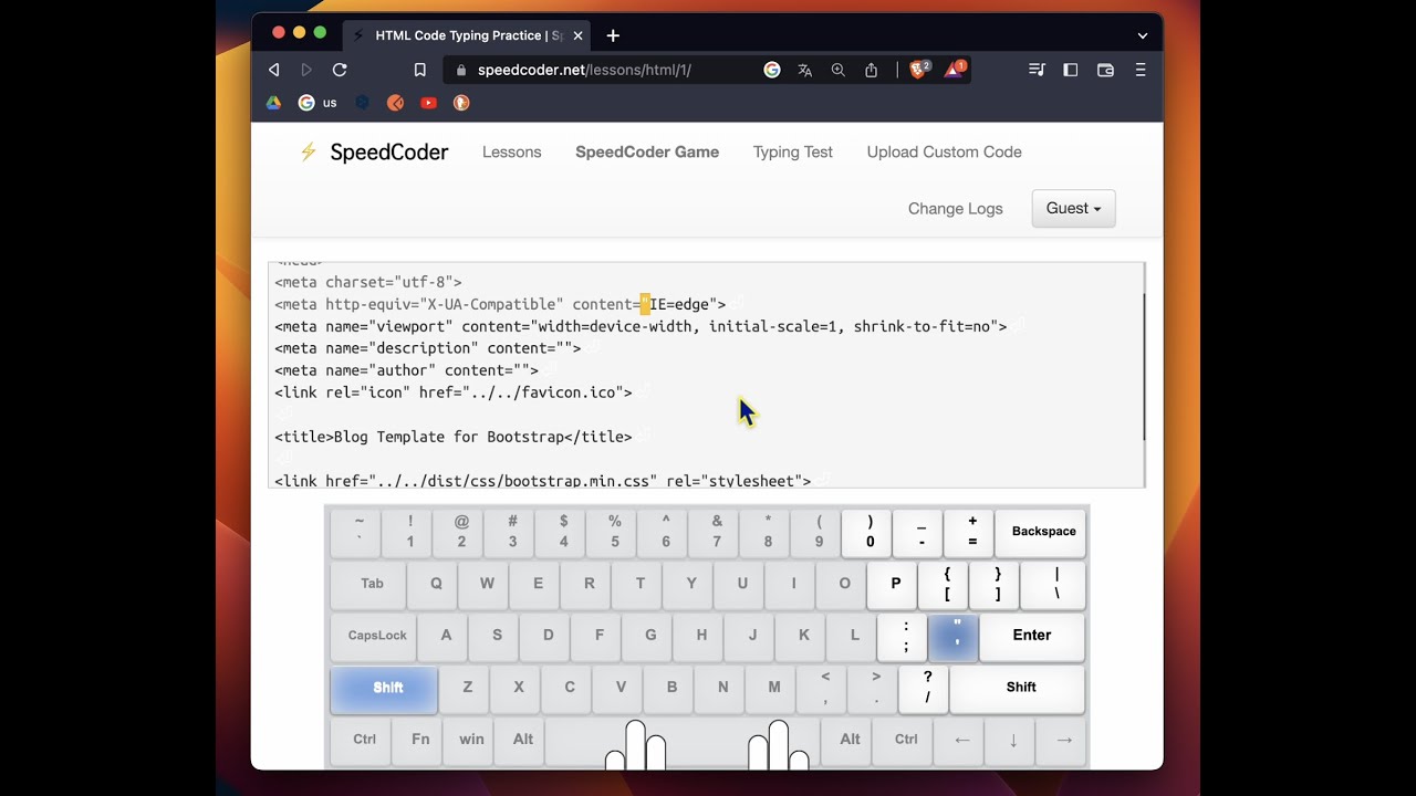 SpeedCoder：Typing Practice for Programming｜HTML