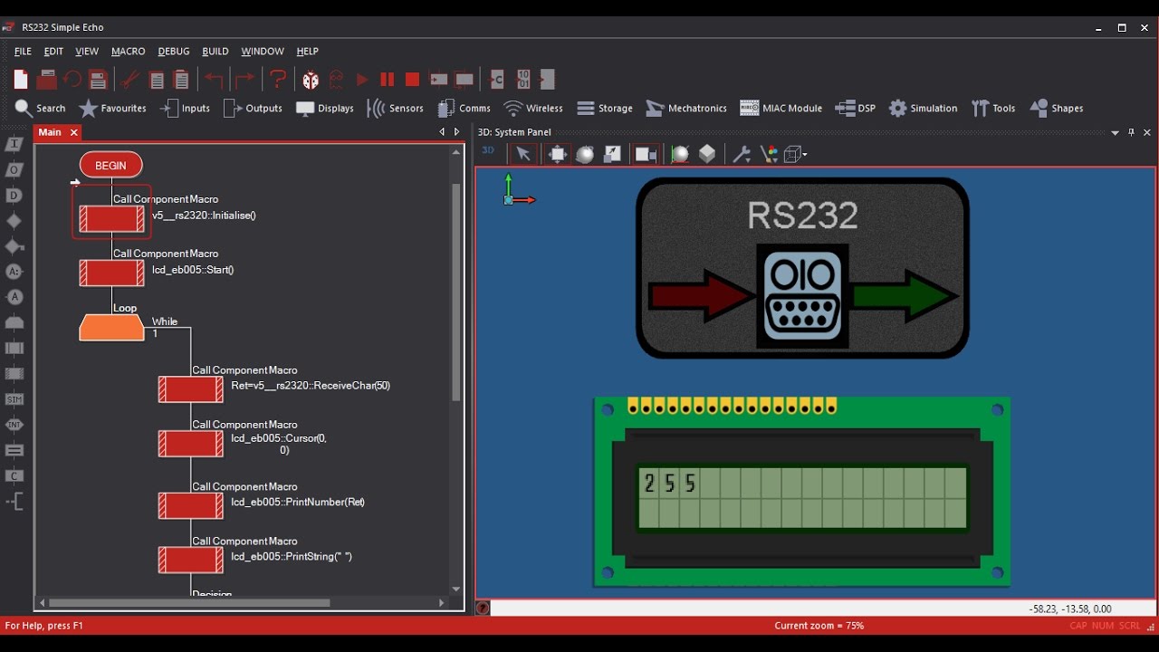 11- RS232 Serial Communication | Flowcode Beginners Tutorial