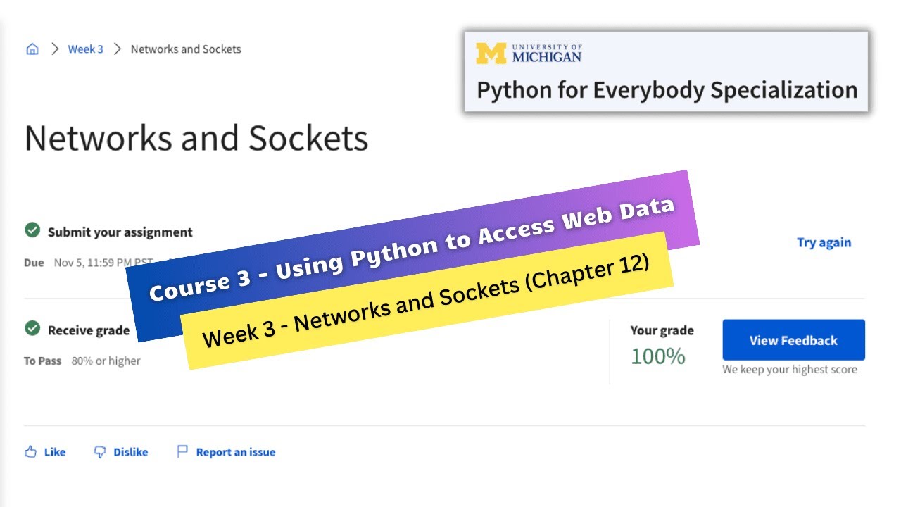 using python to access web data week 3 assignment || Python for Everybody Specialization